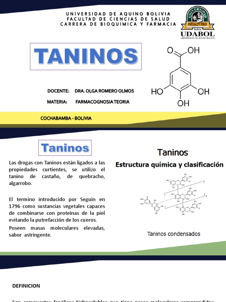 Estructura y Clasificación de Taninos | PDF | Ácido | Flavonoide