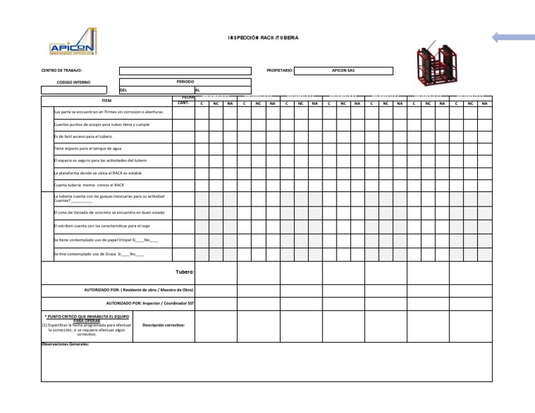 Inspeccion Rack | PDF
