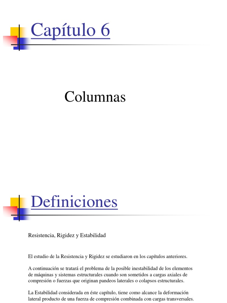 Cap 6 Columnas | PDF | Pandeo | Ingeniero civil