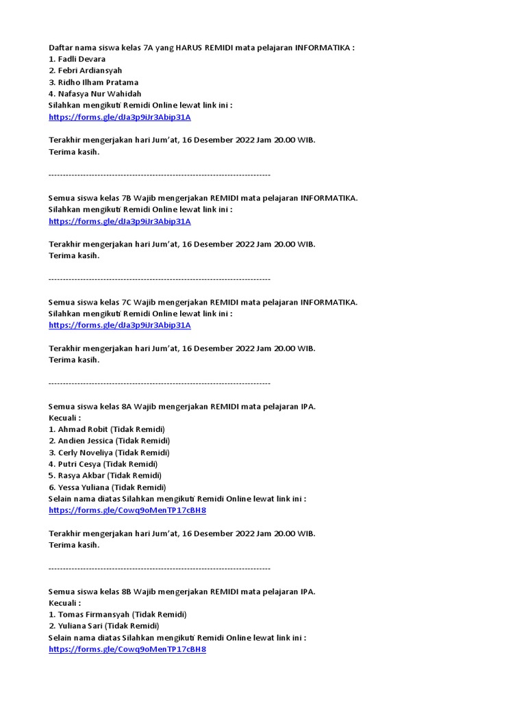 Remedial Pas 2022 - 2023 | PDF