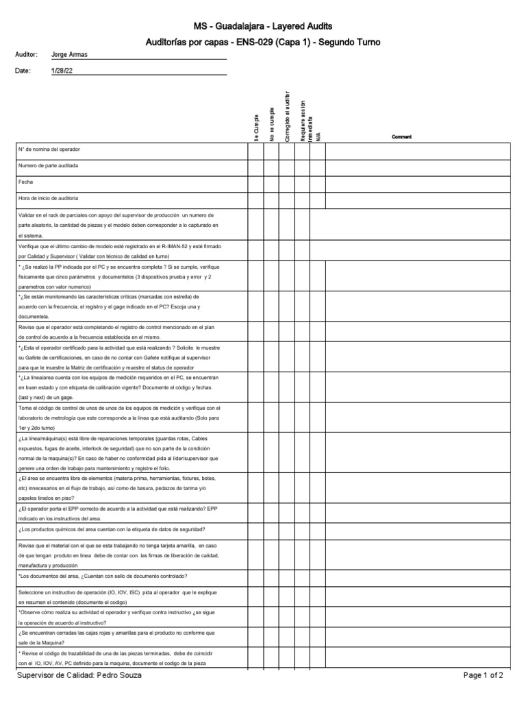 LPA Cuestionario Ejemplo | PDF