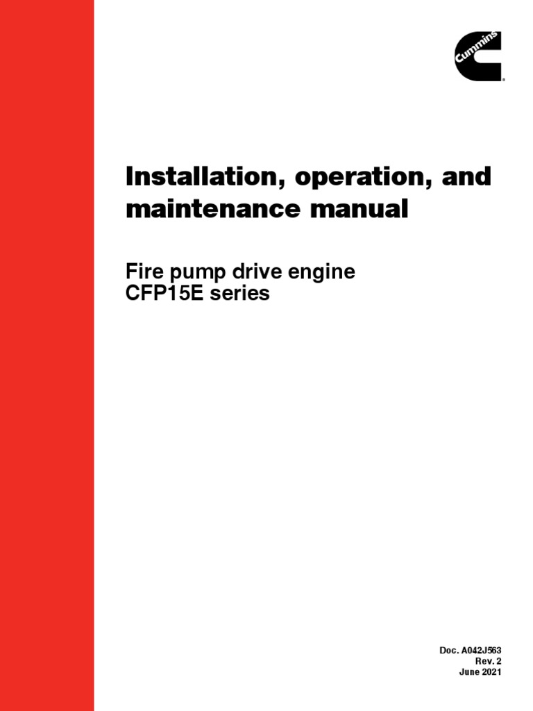 Installation, Operation, and Maintenance Manual: Fire Pump Drive Engine ...