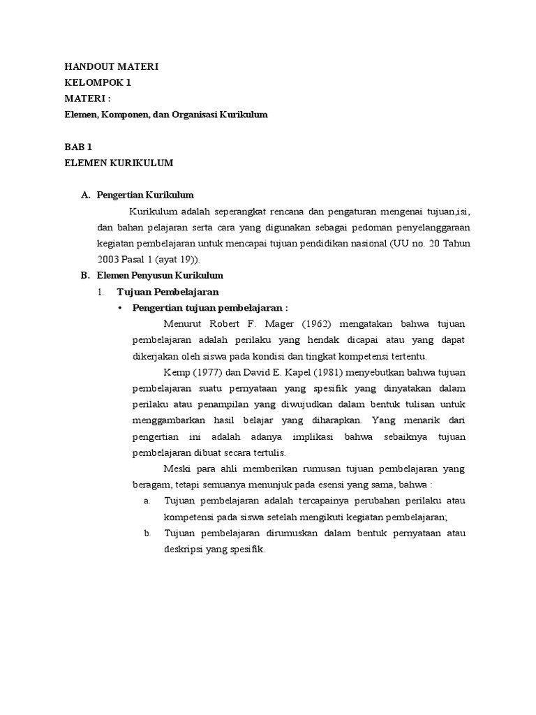 Handout Materi K1.per.3 | PDF