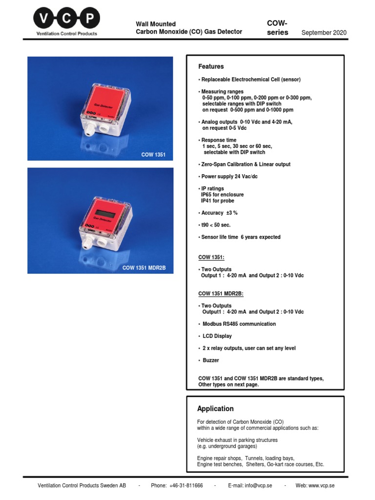 Carbon Monoxide Co Gas Detector Cow Pdf Relay Sensor