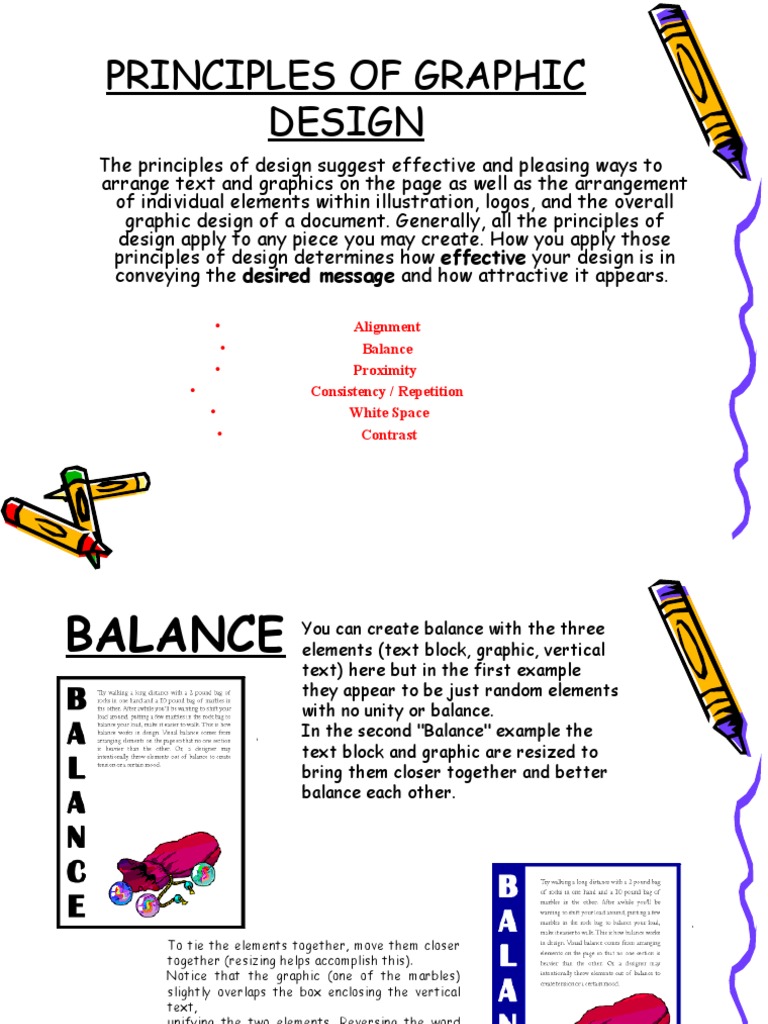 Principles of Graphic Design: Alignment Balance Proximity Consistency ...