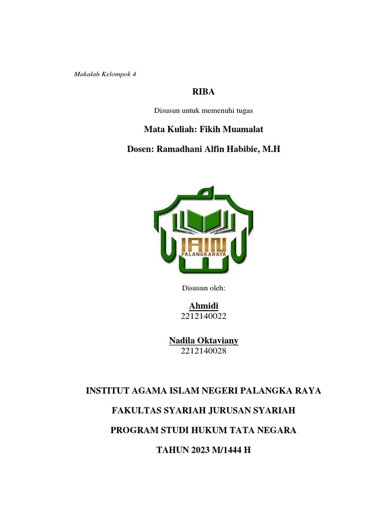 Fikih Muamalah Riba | PDF | Agama & Spiritualitas