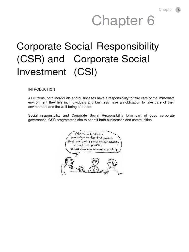 Corporate Social Responsibility (CSR) and Corporate Social Investment ...
