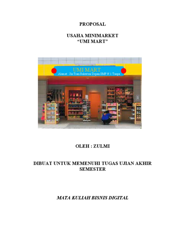 Proposal Usaha Minimarket Umi Mart | PDF