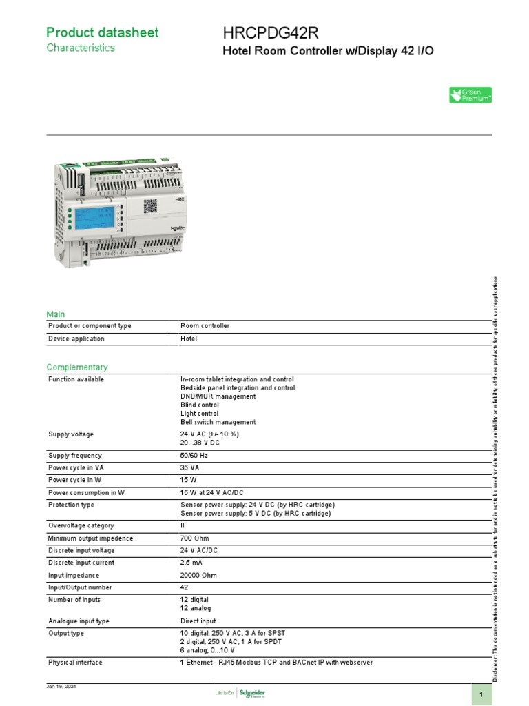 Schneider Electric Hotel Room Controller | PDF | Power Supply ...