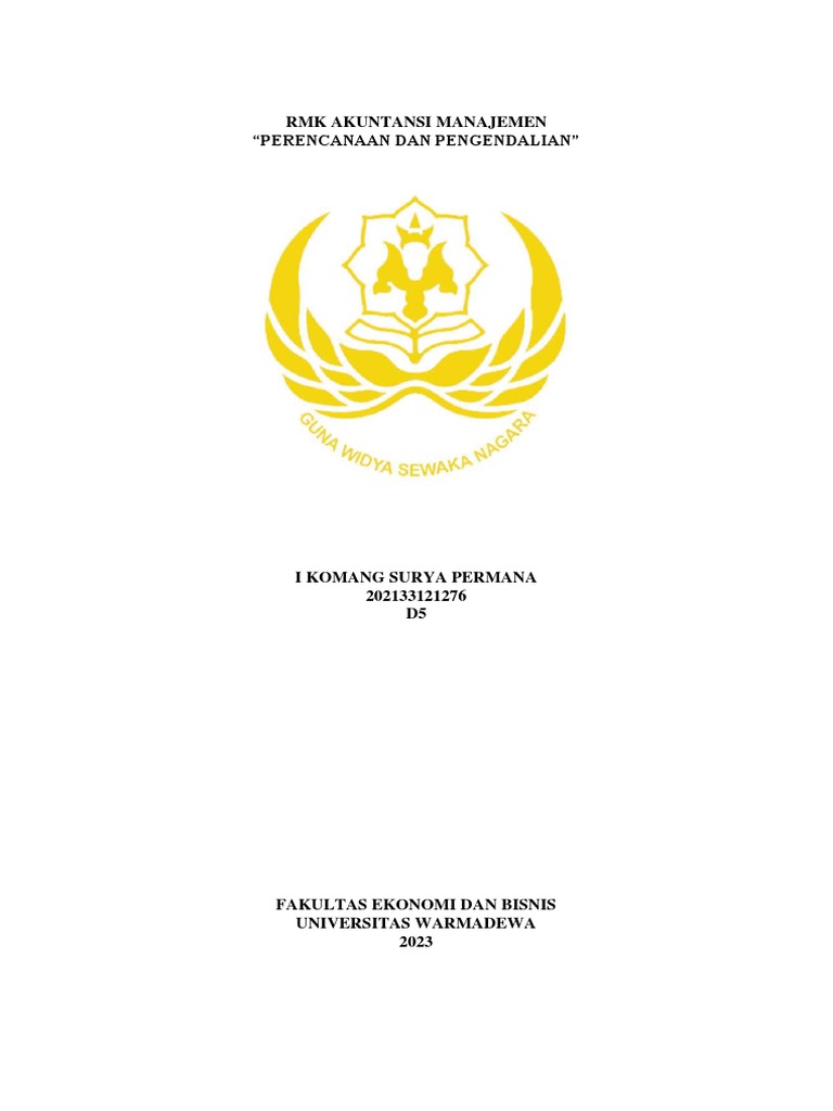 RMK AKUNTANSI MANAJEMEN | PDF