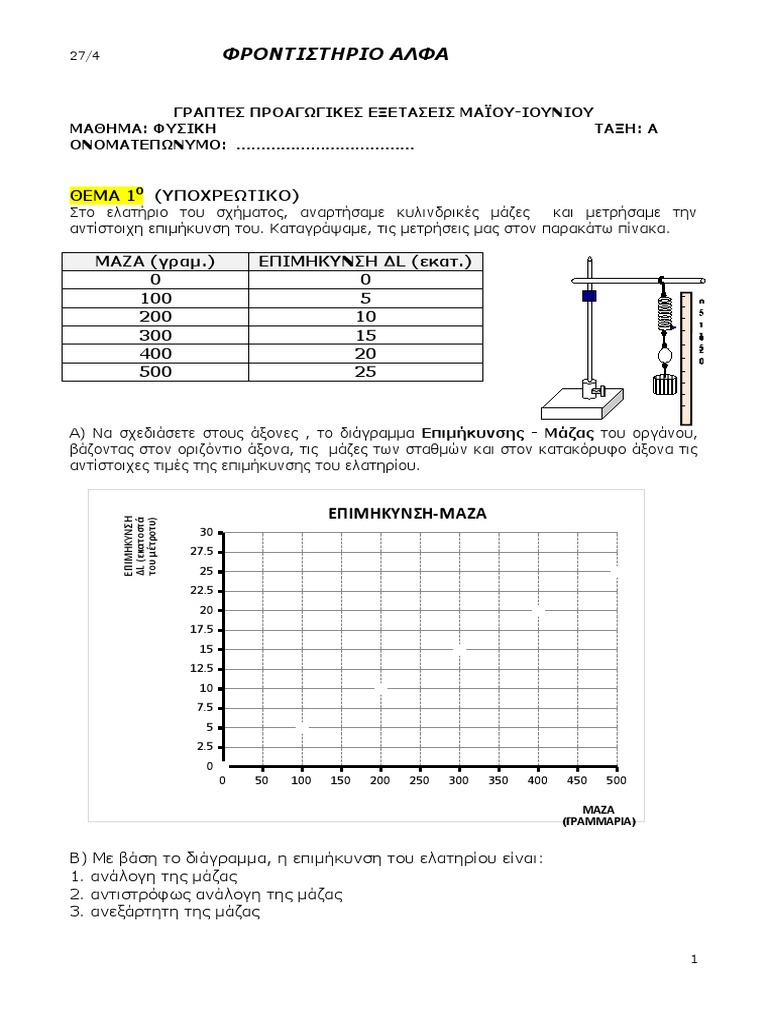 A γυμνασιου φυσικη ΘΕΜΑΤΑ | PDF