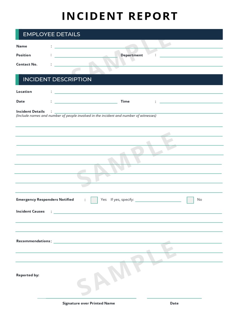 Incident Report Sample | PDF
