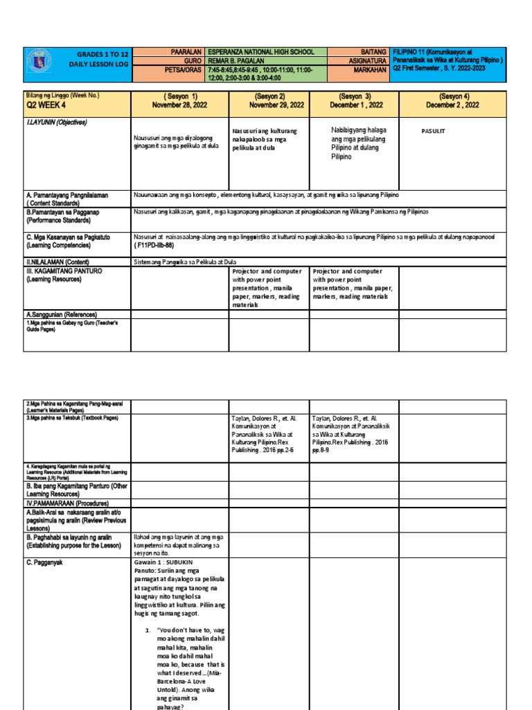 DLL KPWKP Week q2 Week 4 | PDF