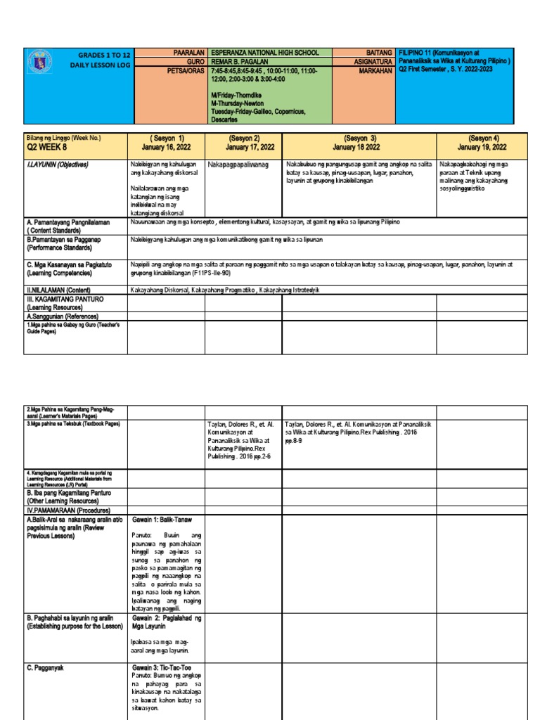 DLL KPWKP Week q2 Week 9 | PDF