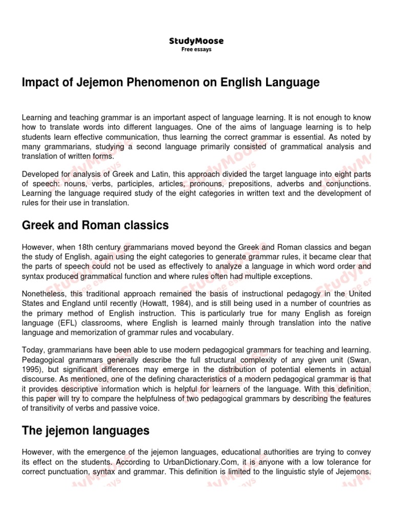 Impact of Jejemon Phenomenon On English Language | PDF | Communication ...