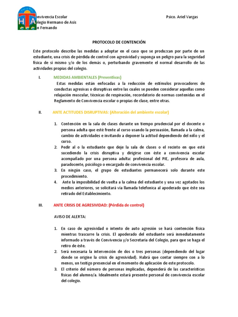 Protocolo de Contención en Crisis | PDF
