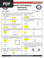 Important Questions Rotational Dynamics Class12 HSC | PDF