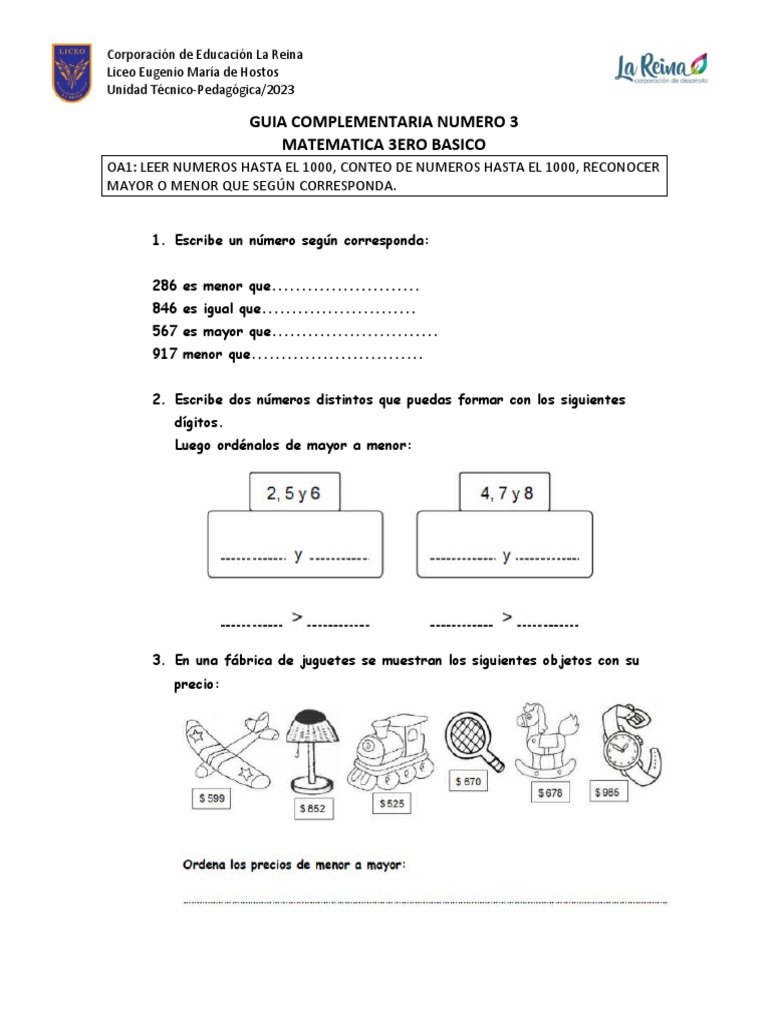 Matematica - 3ero - Guia Complementaria 3 | PDF