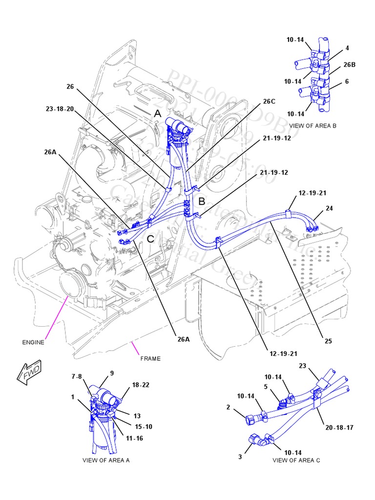 Exploded View Diagram and Parts List for a Fuel Lines Group ...
