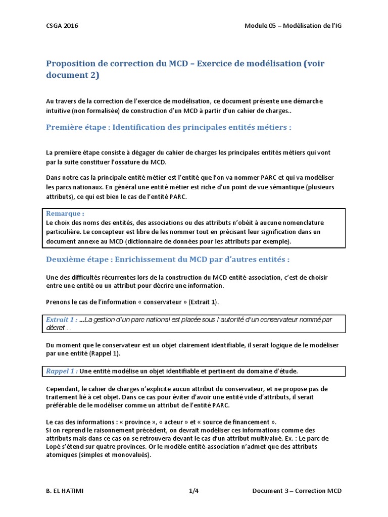Document 3 - Correction MCD | PDF