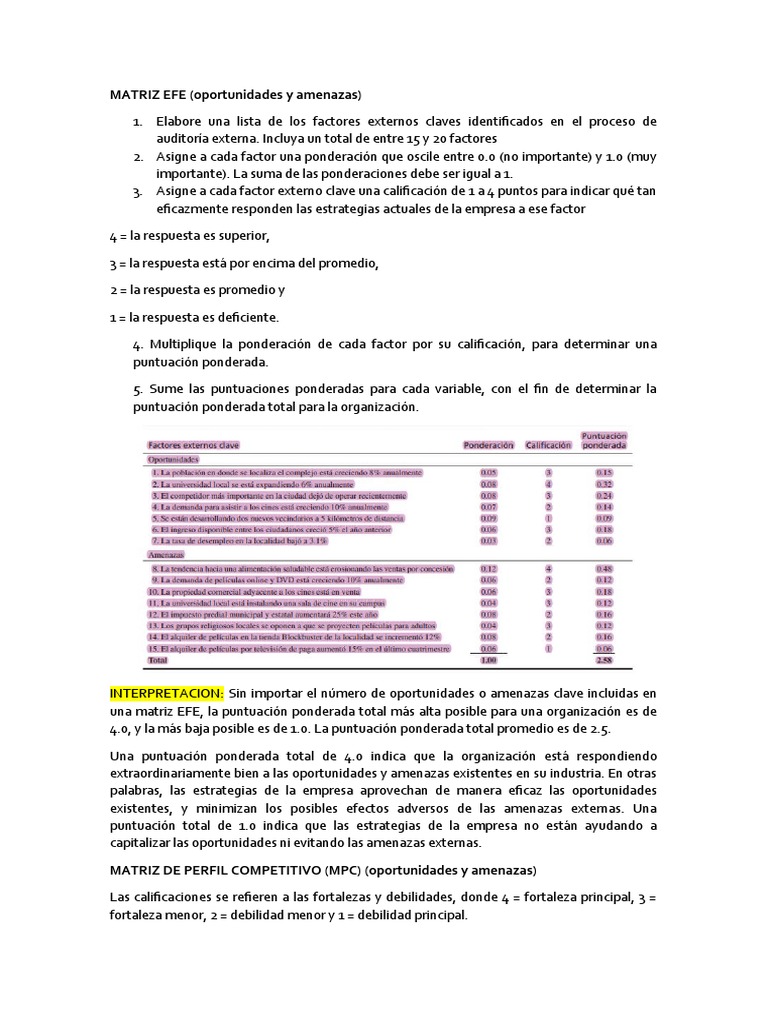 Como Hacer Matrices Efe Efi MCP | PDF | Economias | Business