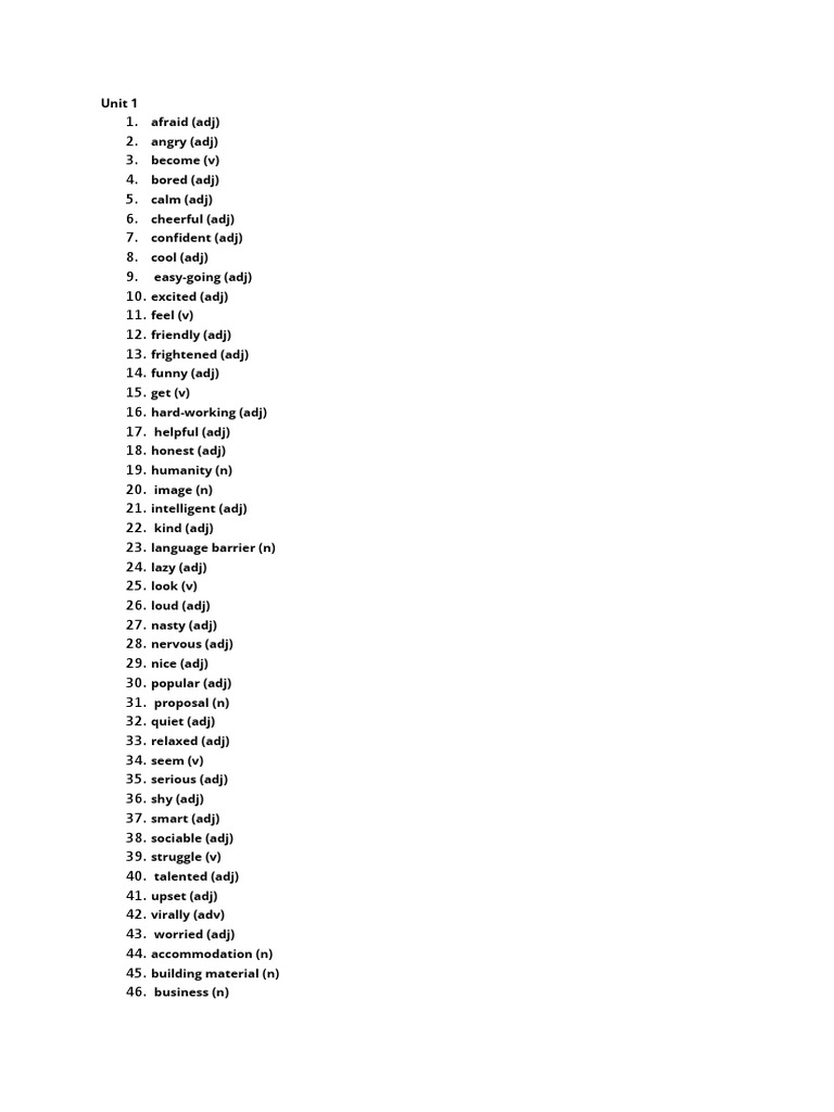 Word List A2 | PDF | Clothing