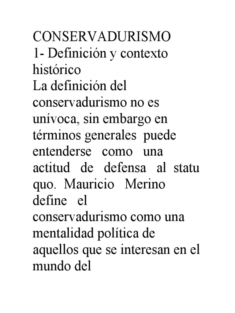 CONSERVADURISMO | PDF | Conservatismo | Política de la derecha CONSERVADURISMO | PDF | Conservatismo | Política de la derecha