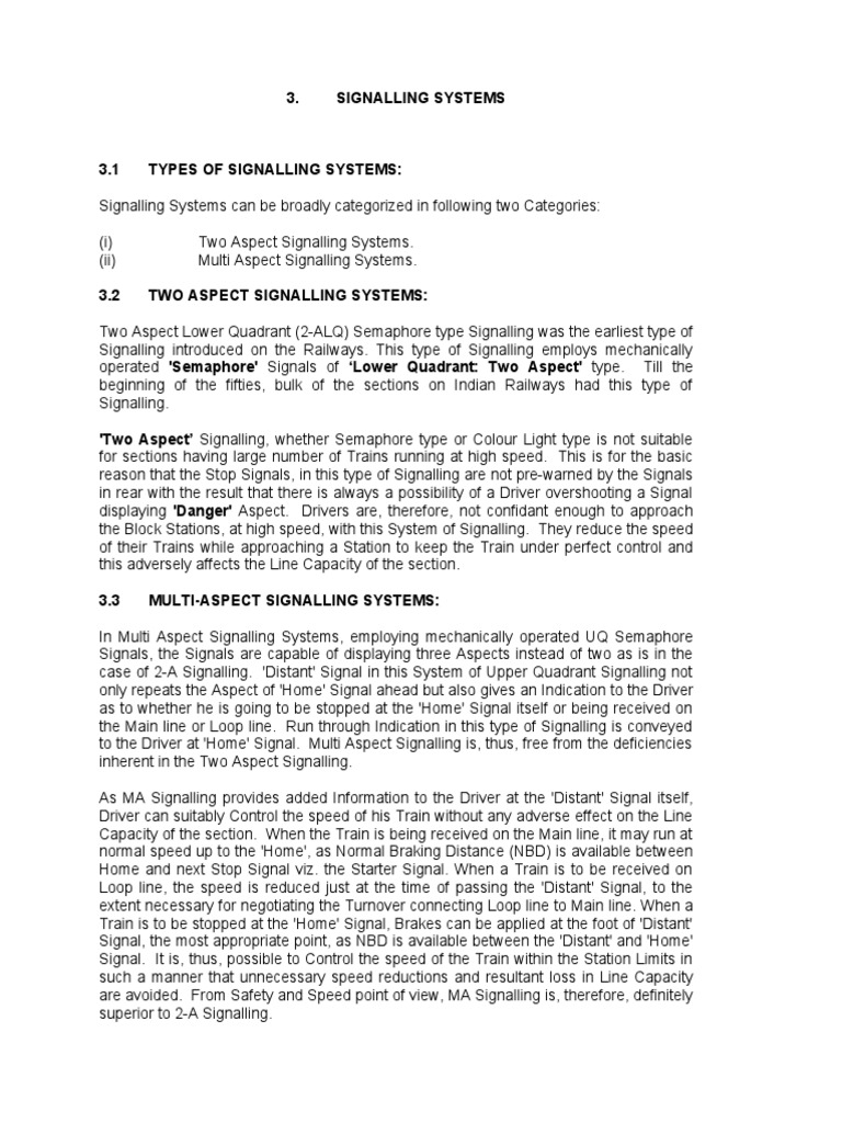Unit3 Signallingsystems | PDF | Rail Infrastructure | Rail Transport