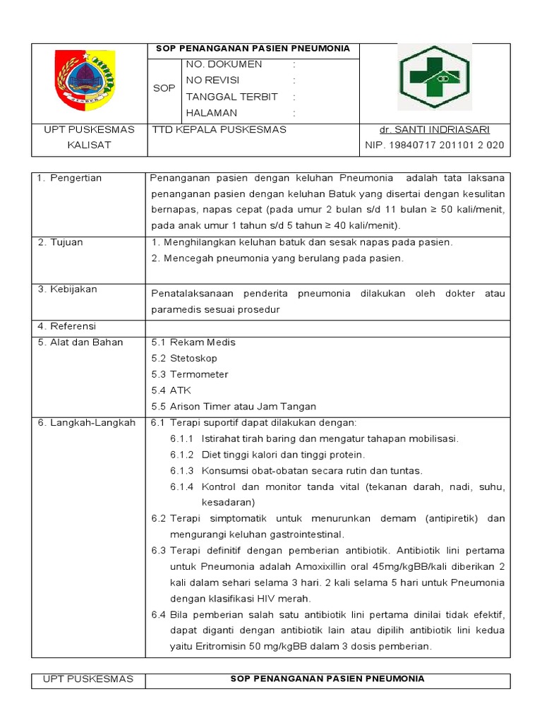 SOP PNEUMONIA New 2023 | PDF