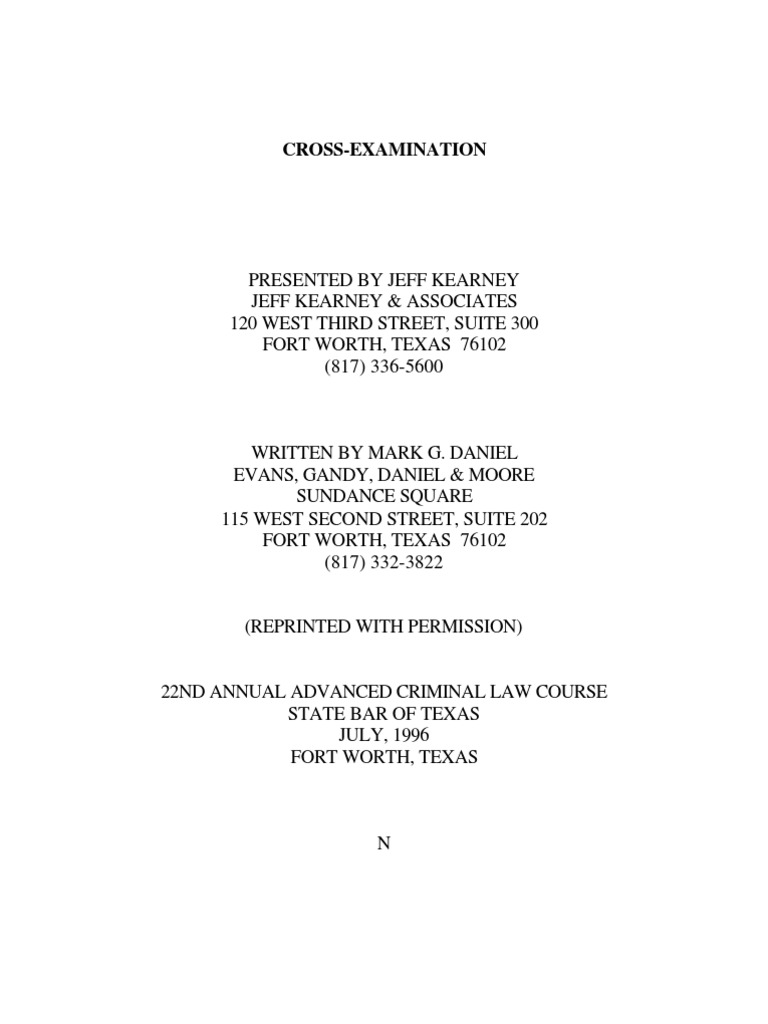 Cross Exam | Confrontation Clause | Cross Examination