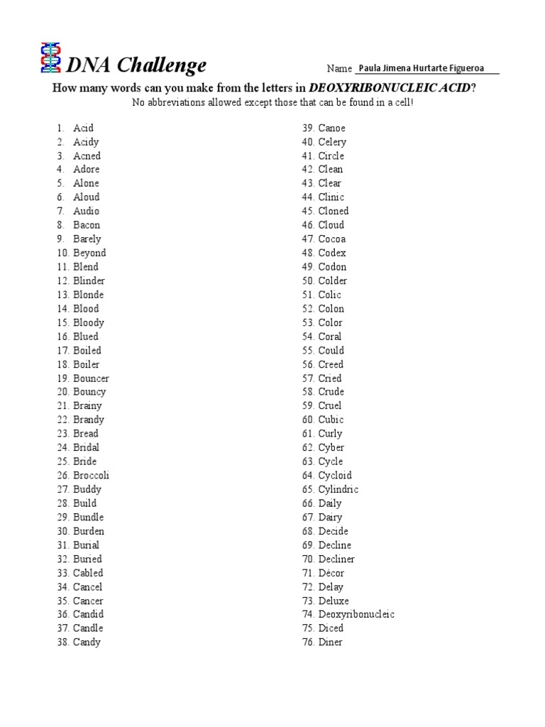 Act. 1 - DNA Challenge | PDF | Biology