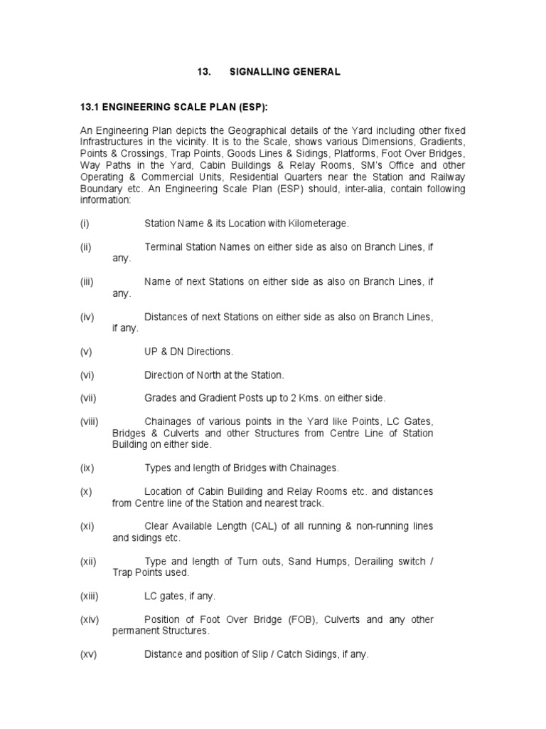 Signalling General 13.1 Engineering Scale Plan (Esp) | PDF | Rail ...