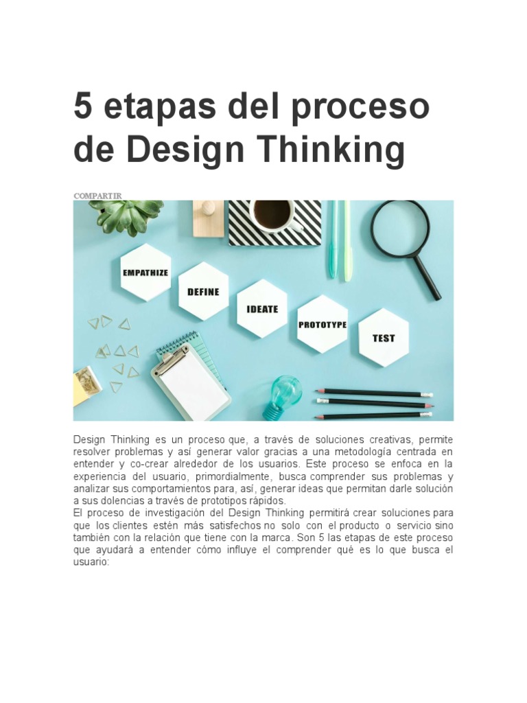 5 Etapas Del Proceso de Design Thinking | PDF