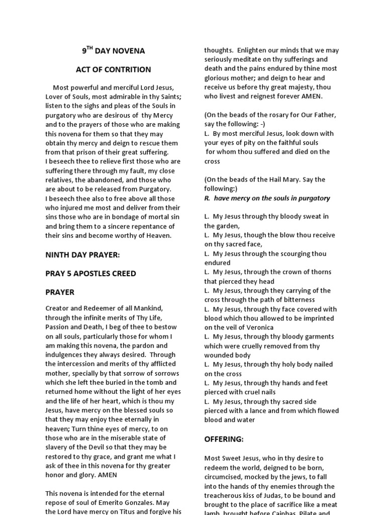 9th Day Novena | Lord's Prayer | Mercy