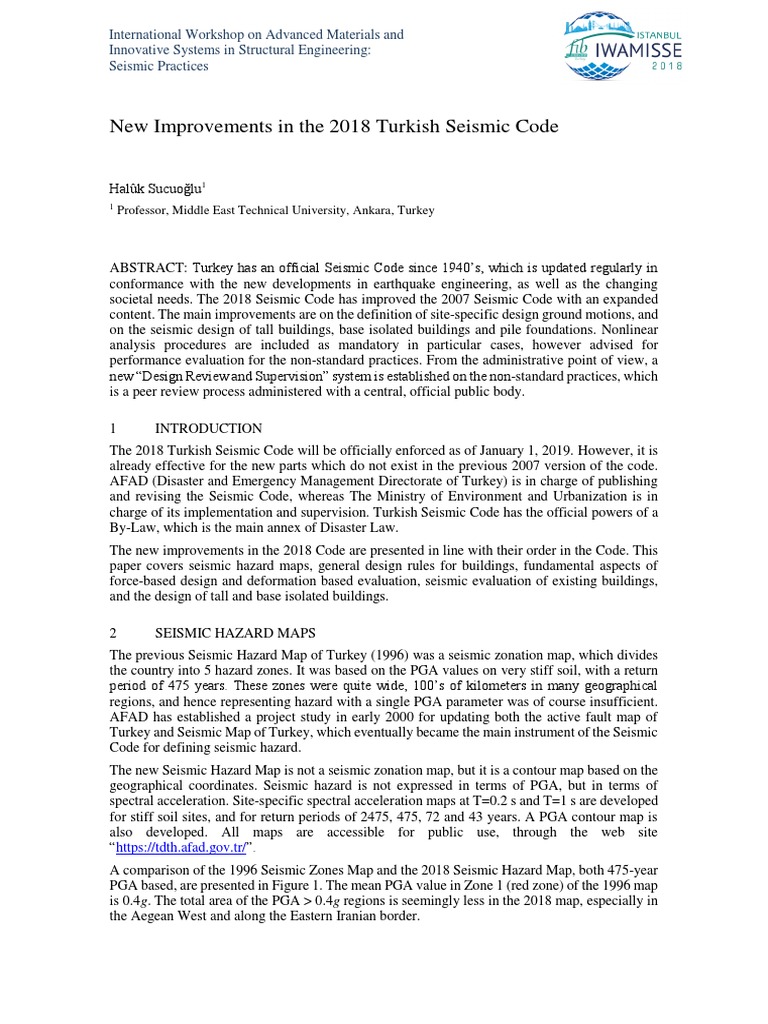 2018 Turkey Seismic Hazard Map Overview | PDF | Strength Of Materials ...