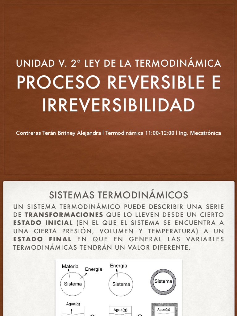 Proceso Reversible e Irreversibilidad | PDF | Entropía | Temperatura