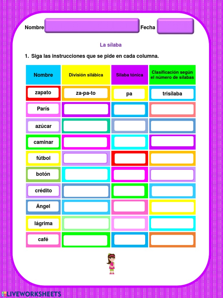 clasificZAcion de Silabas | PDF