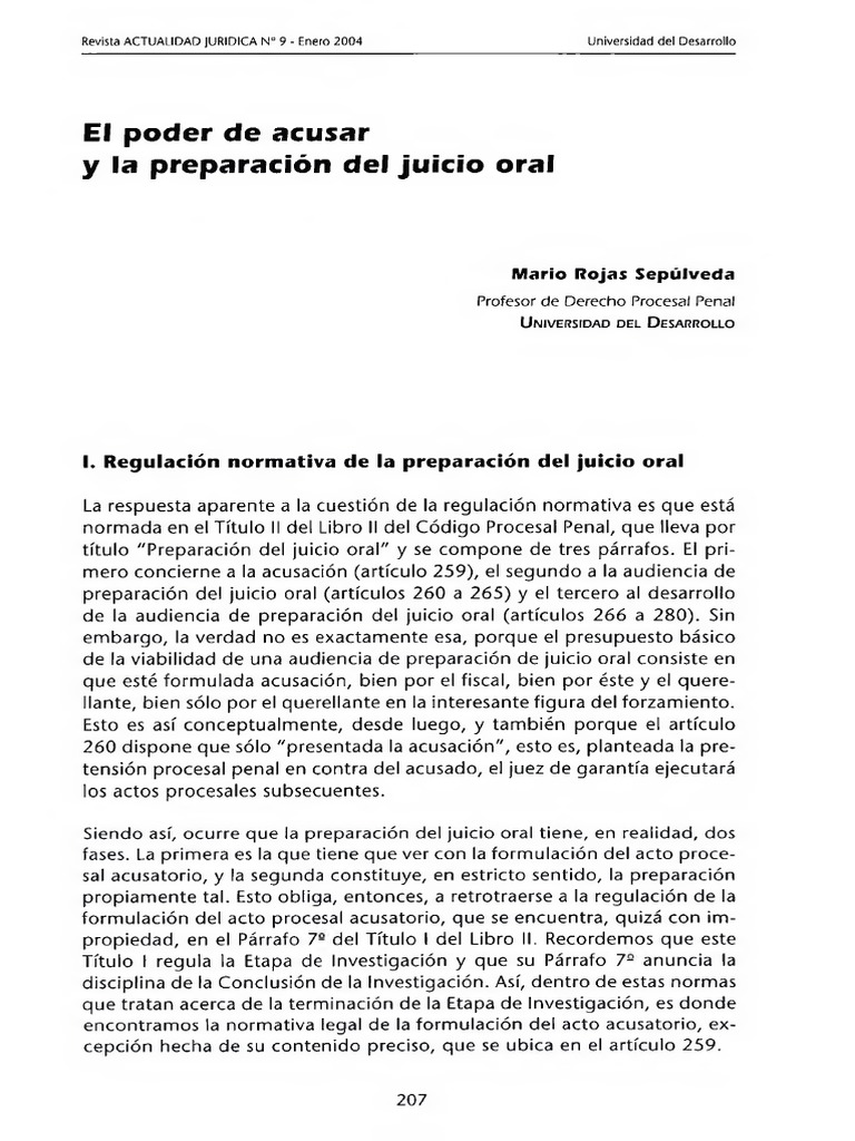 El Poder Acusar La Preparación Oral: de y Del Juicio | PDF | Fiscal ...