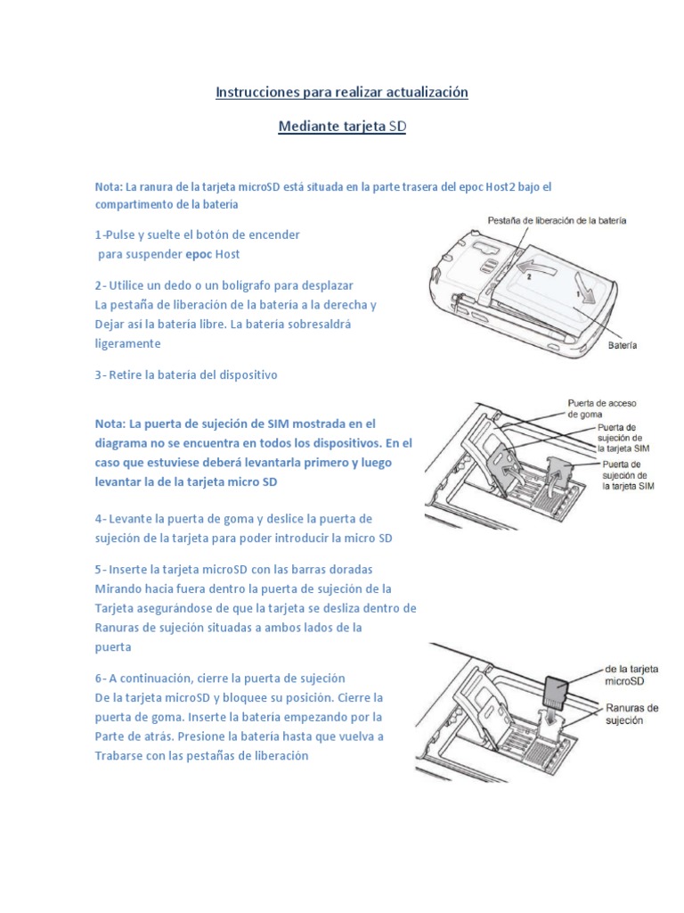 Instrucciones para Realizar Actualizacion Micro SD | PDF