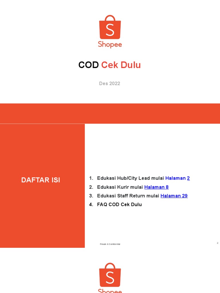 SPX - Edukasi Kurir & Hub COD-CekDulu | PDF