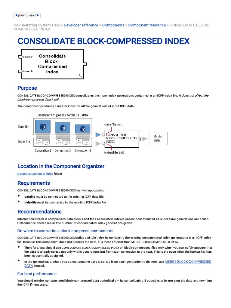 Consolidate Block-Compressed Index: Purpose | PDF | Database Index | Computer File
