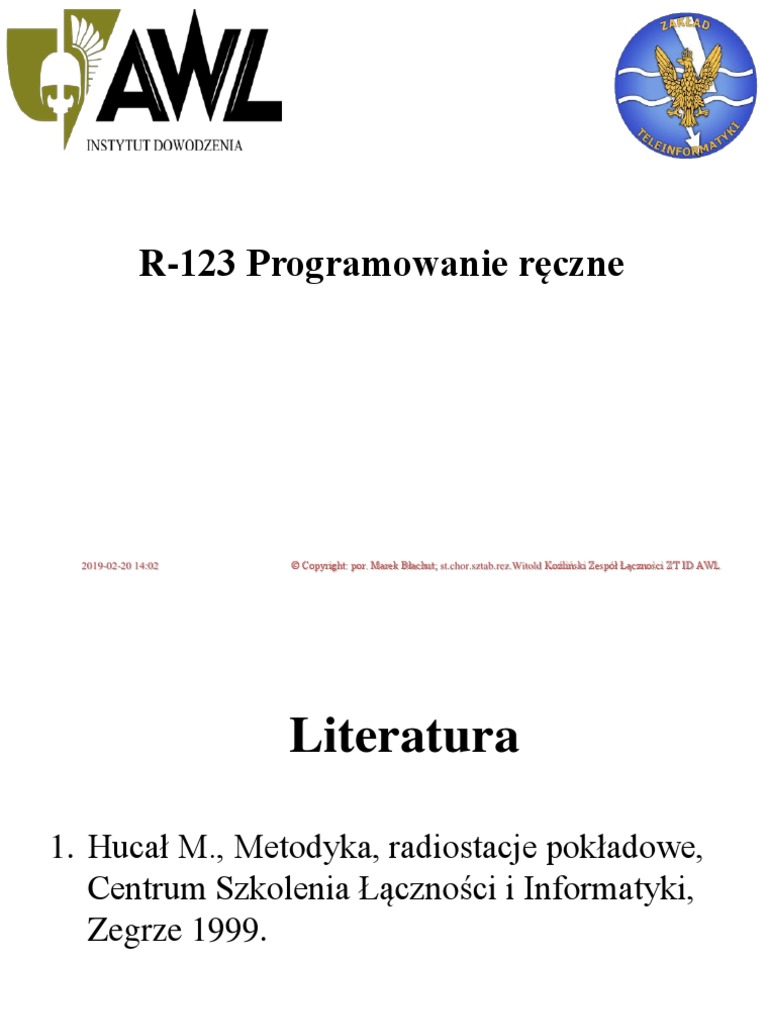 R-123 Programowanie Ręczne | PDF