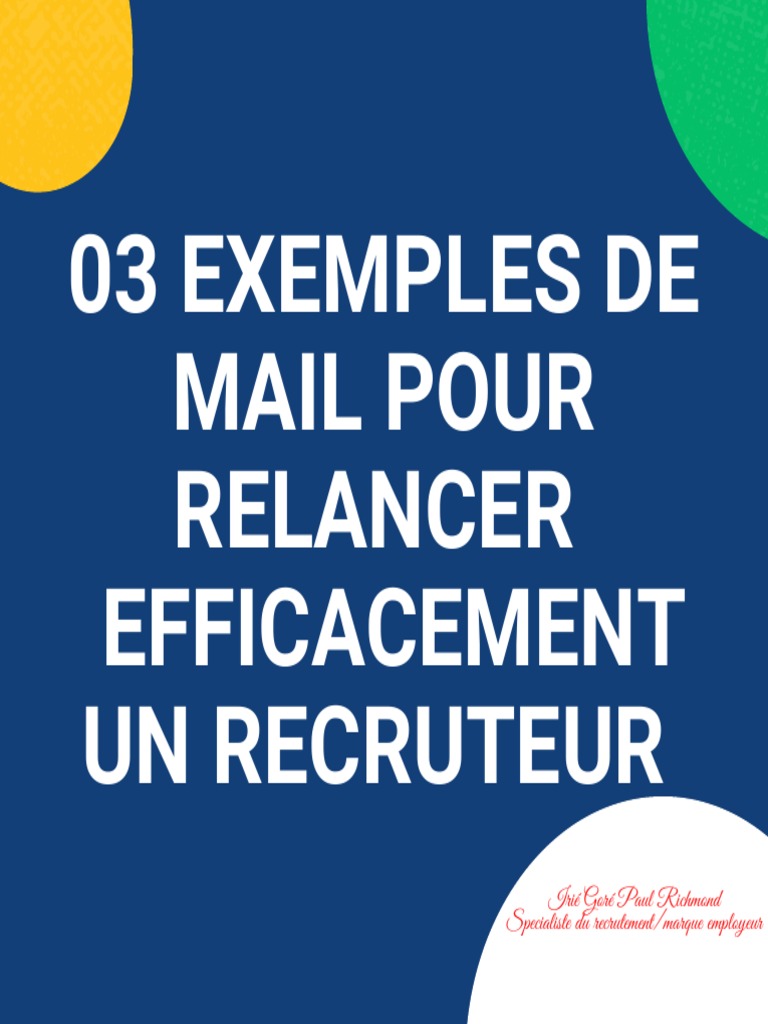 Mail de Relance | PDF | Évolution de carrière