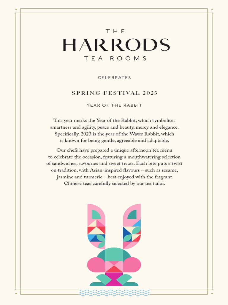 Harrods Tearoom Spring Festival Menu | PDF | Tea | Coffee