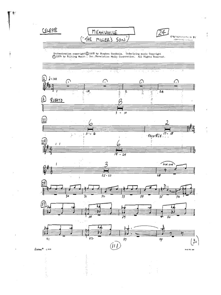 Miller's Son - Celeste & Piano | PDF