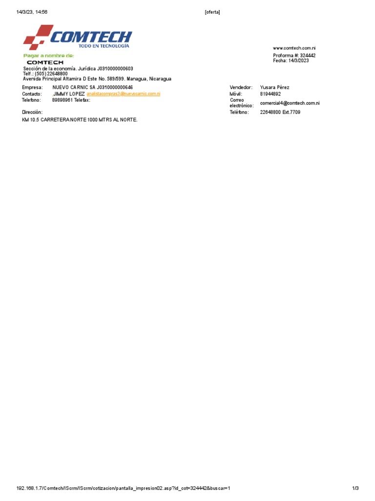 NUEVO CARNIC (SERVIDOR) Comtech | PDF