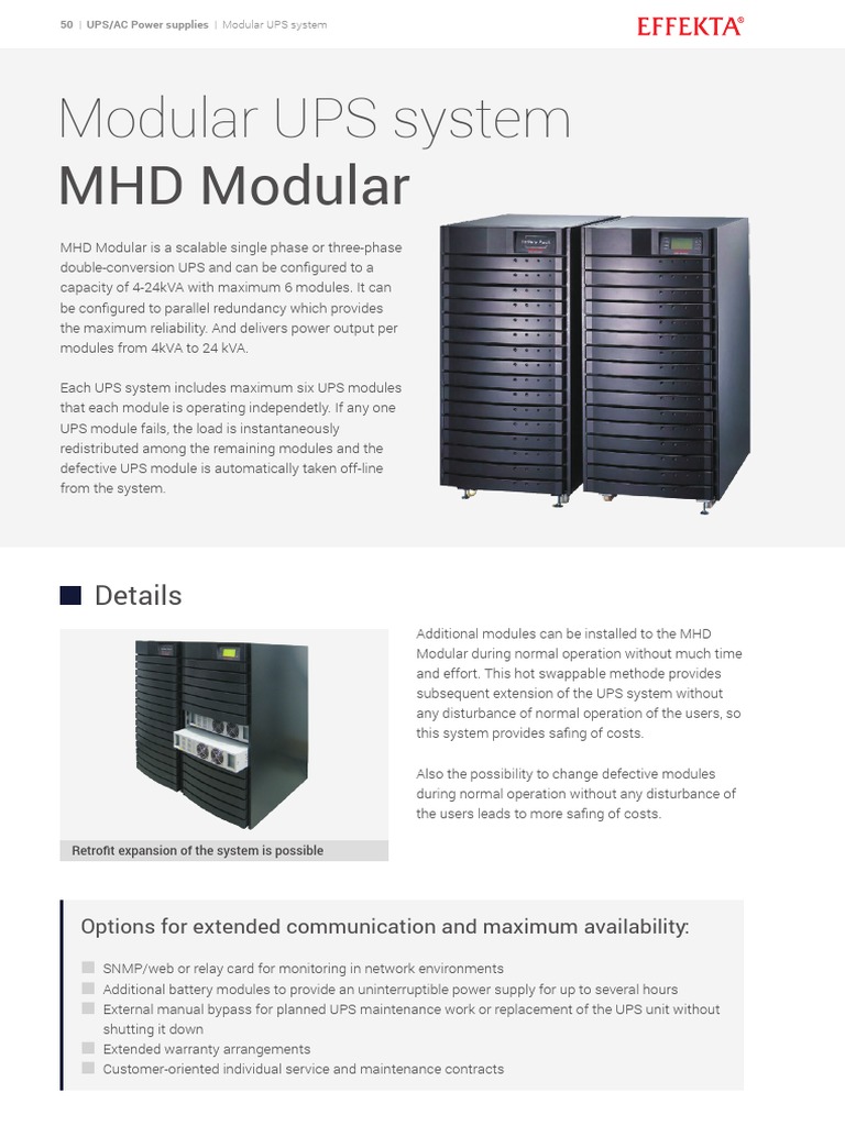 Scalable Modular UPS System with Hot-Swappable Modules for Increased Reliability and Flexible ...