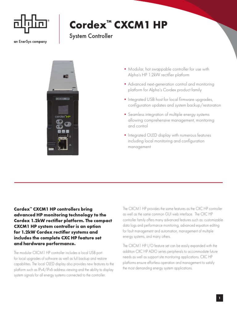 Cordex Cxcm1 HP: System Controller | PDF | Graphical User Interfaces ...