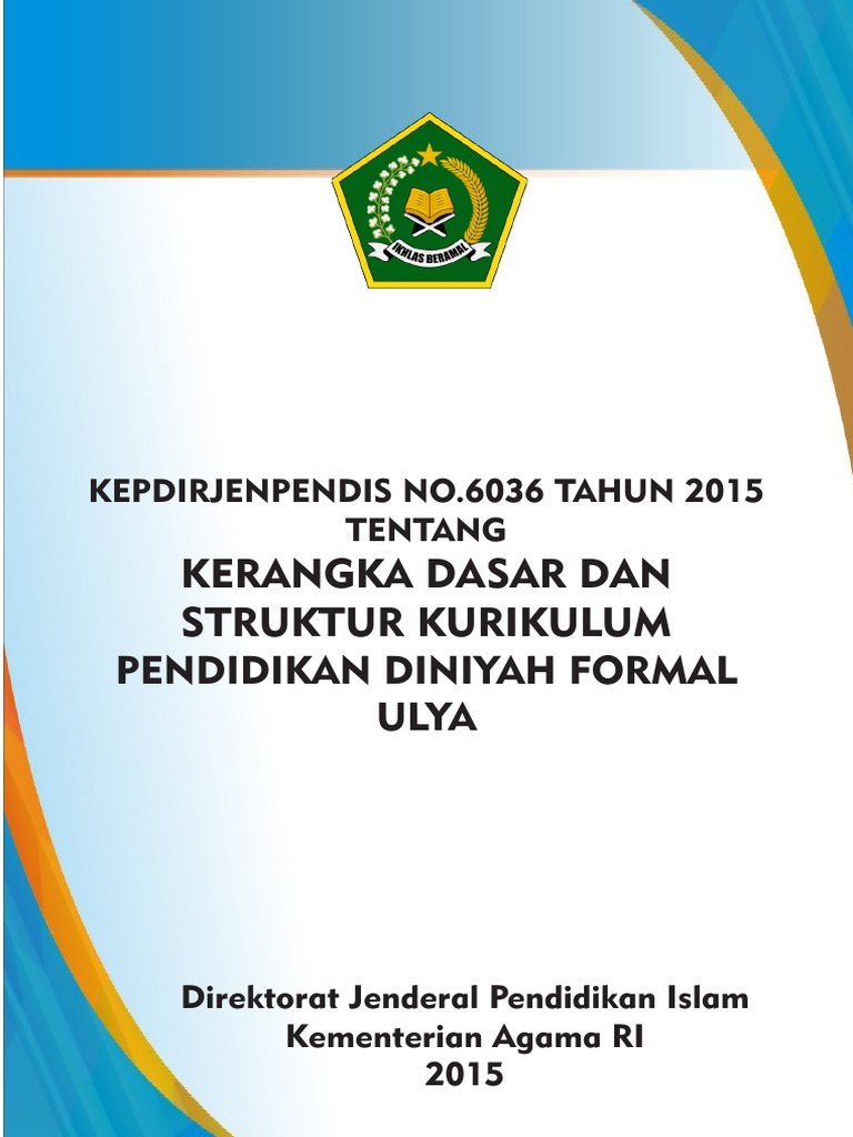 Kerangka Dasar Dan Strukurtur Kurikulum Diniyah Formal Ulya | PDF