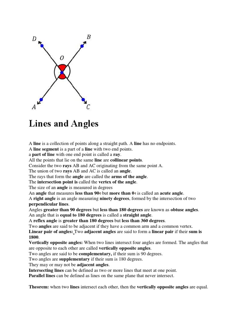 Lines and Angles | PDF | Angle | Line (Geometry)